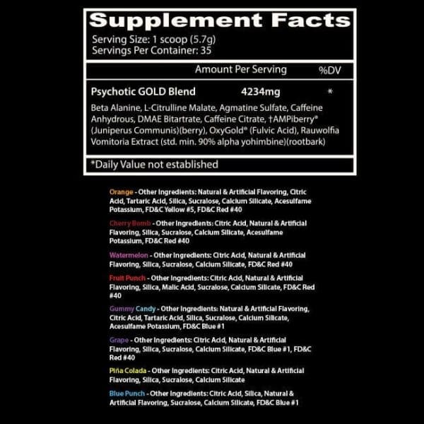 Psychotic Gold - Pre Entreno - Insane Labz 35 Serv - Suplextreme